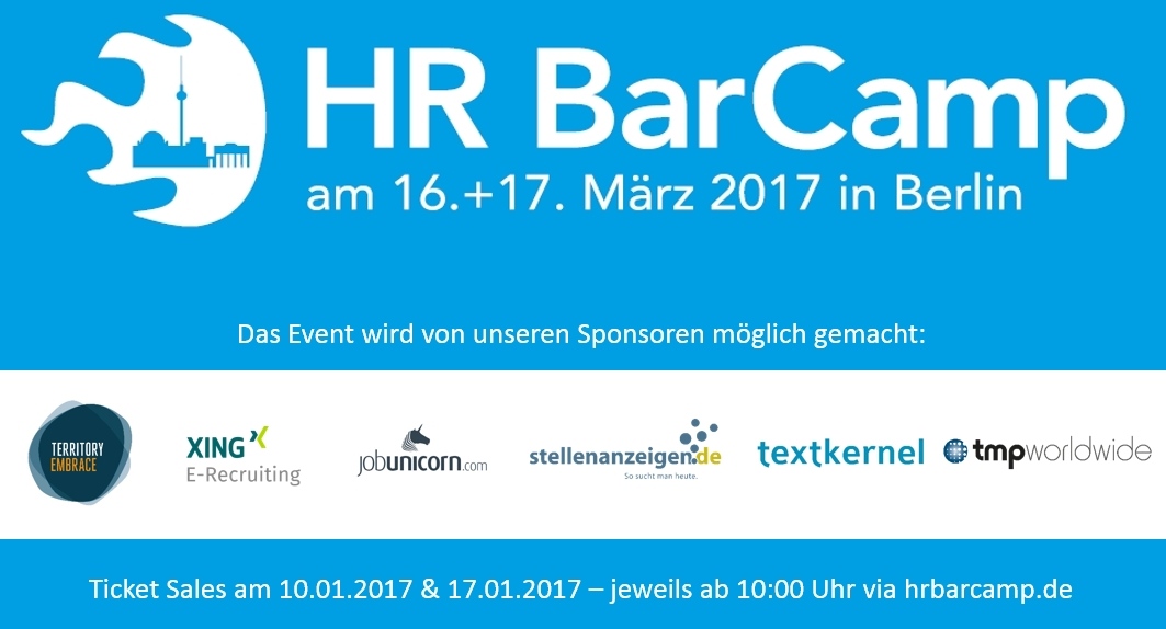HR BarCamp 2017: Ticketverkauf und erste Infos zum Berliner Original ...